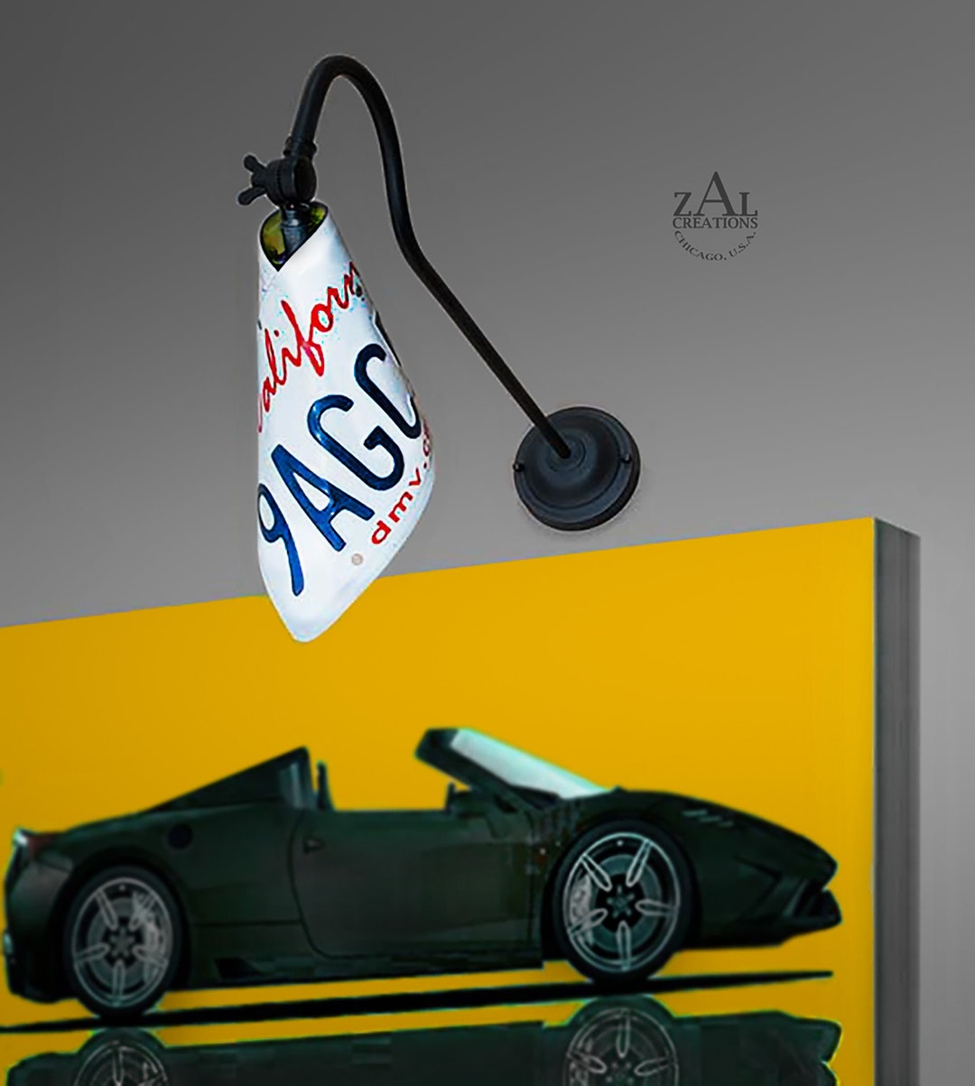 License Plate Wall Light. Articulating Picture, Poster, Menu Light ...