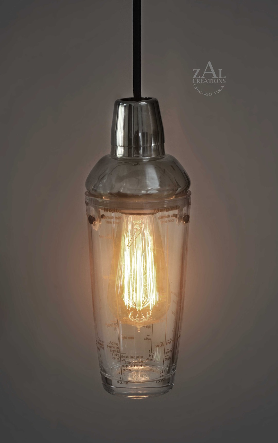 Cocktail Shaker Pendant Light. Drink Mixer Lamp. - Etsy