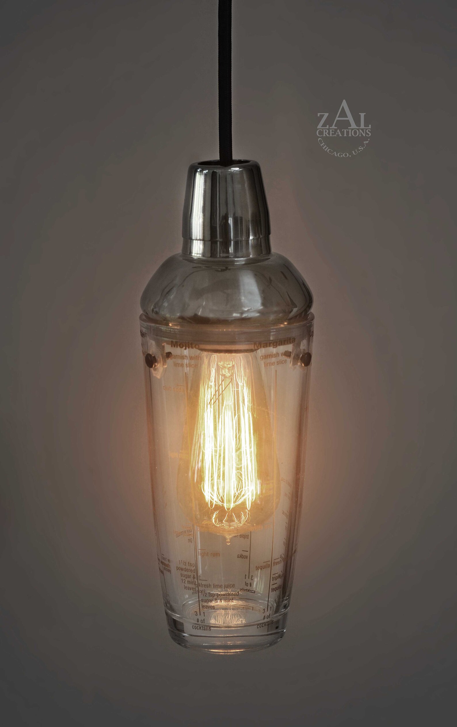 Cocktail Shaker Pendant Light. Drink Mixer Lamp. | Etsy