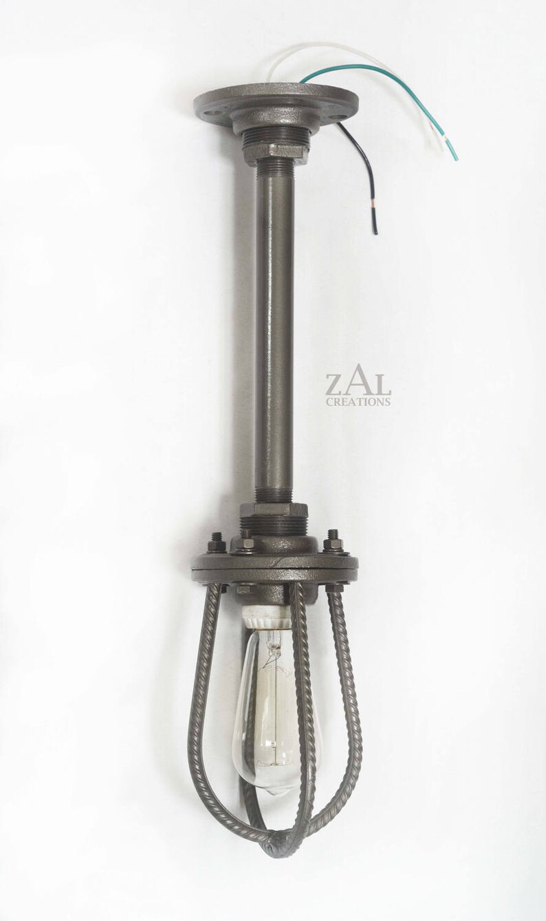 Ceiling Light, Pendant Light, Industrial. Steampunk. Rebar. - Etsy