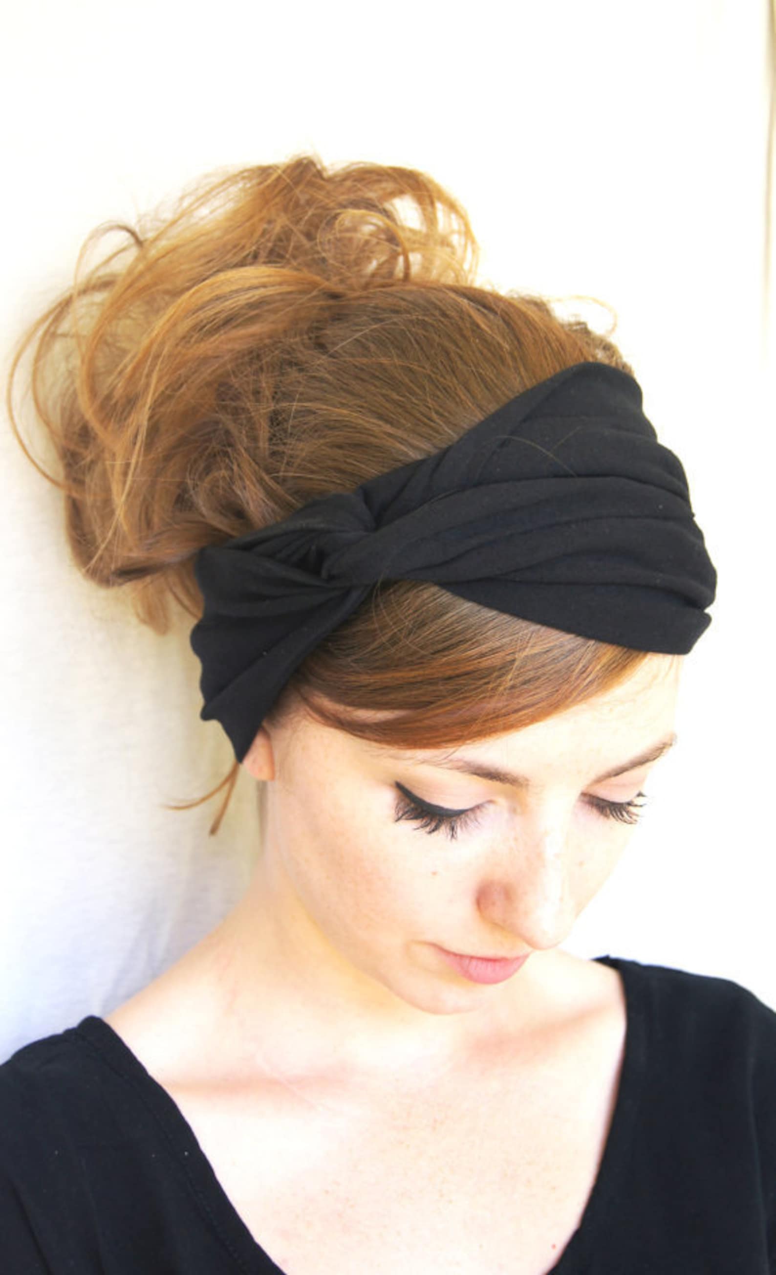 Black Turban Headband Etsy