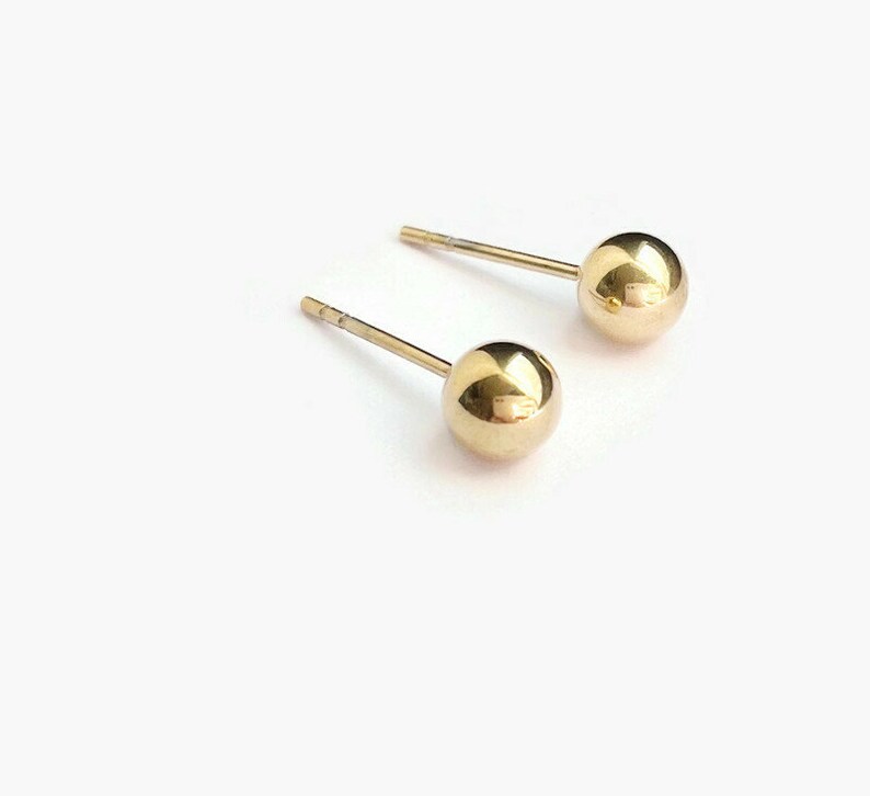 Gold Studs Earrings Round - Etsy