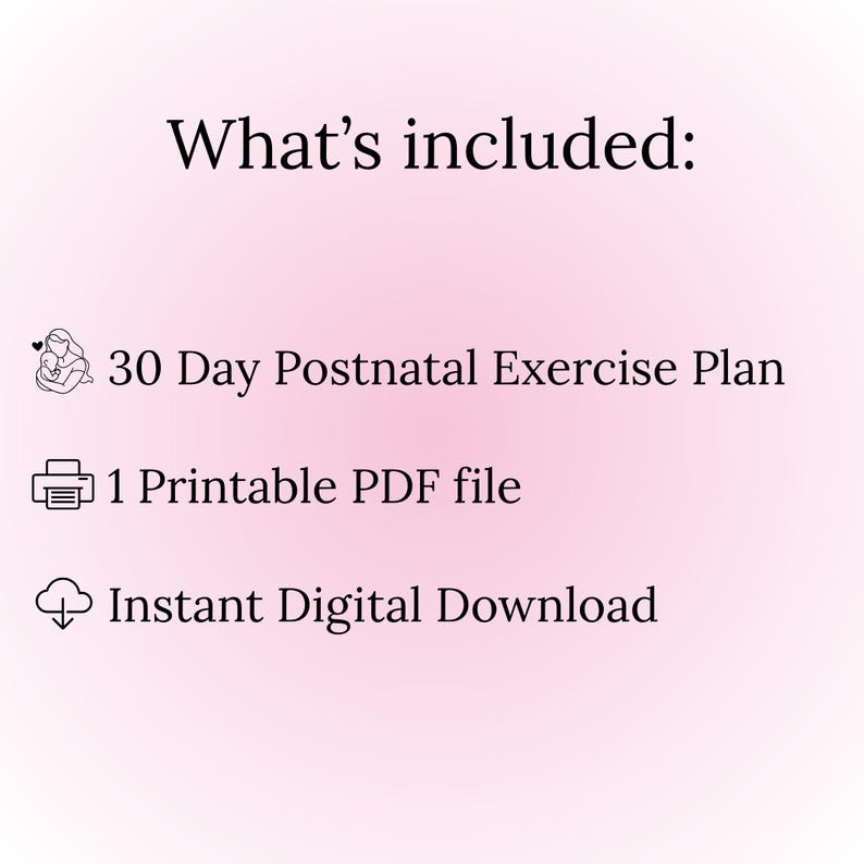 30 Day Postnatal Exercise Challenge | Printable Postpartum Workout ...