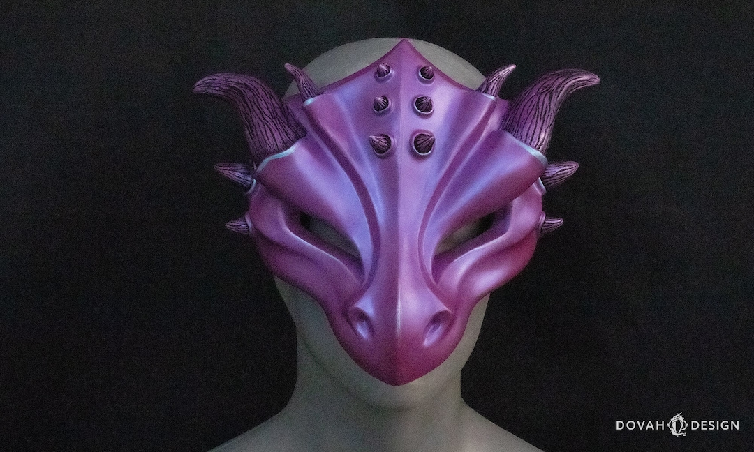 Bright Violet Dragon Mask, "masquerade Style" - Etsy