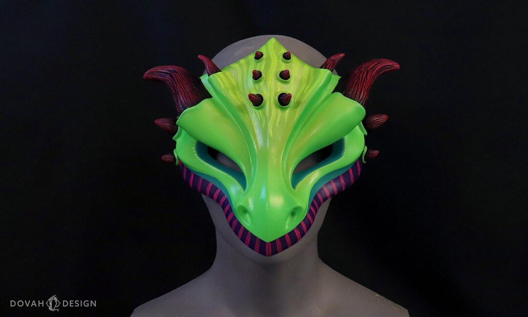 Hand Painted "bad Juju" Dragon Mask, UV Reactive - Etsy