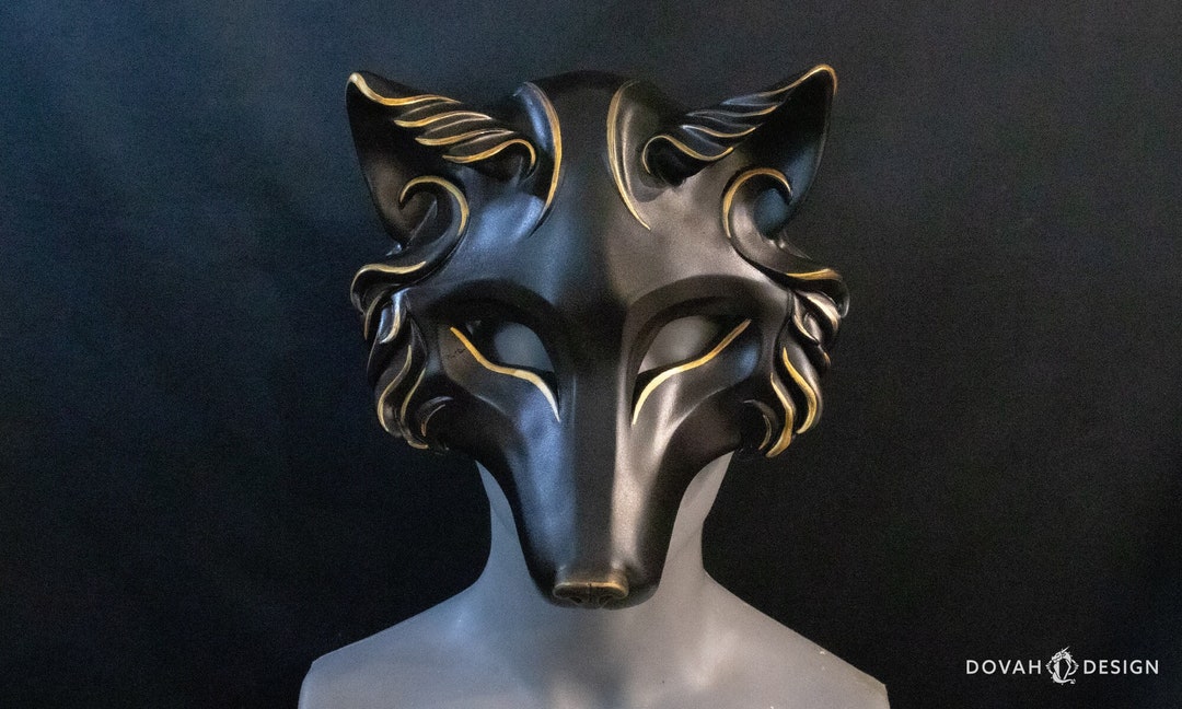 Wolf Costume Adult Women MasqStudio Black Wolf Mask - Realistic Animal ...