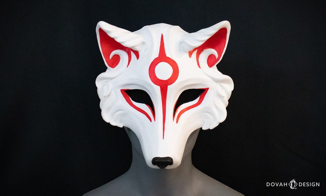 Okami Wolf Mask, Made-to-order - Etsy