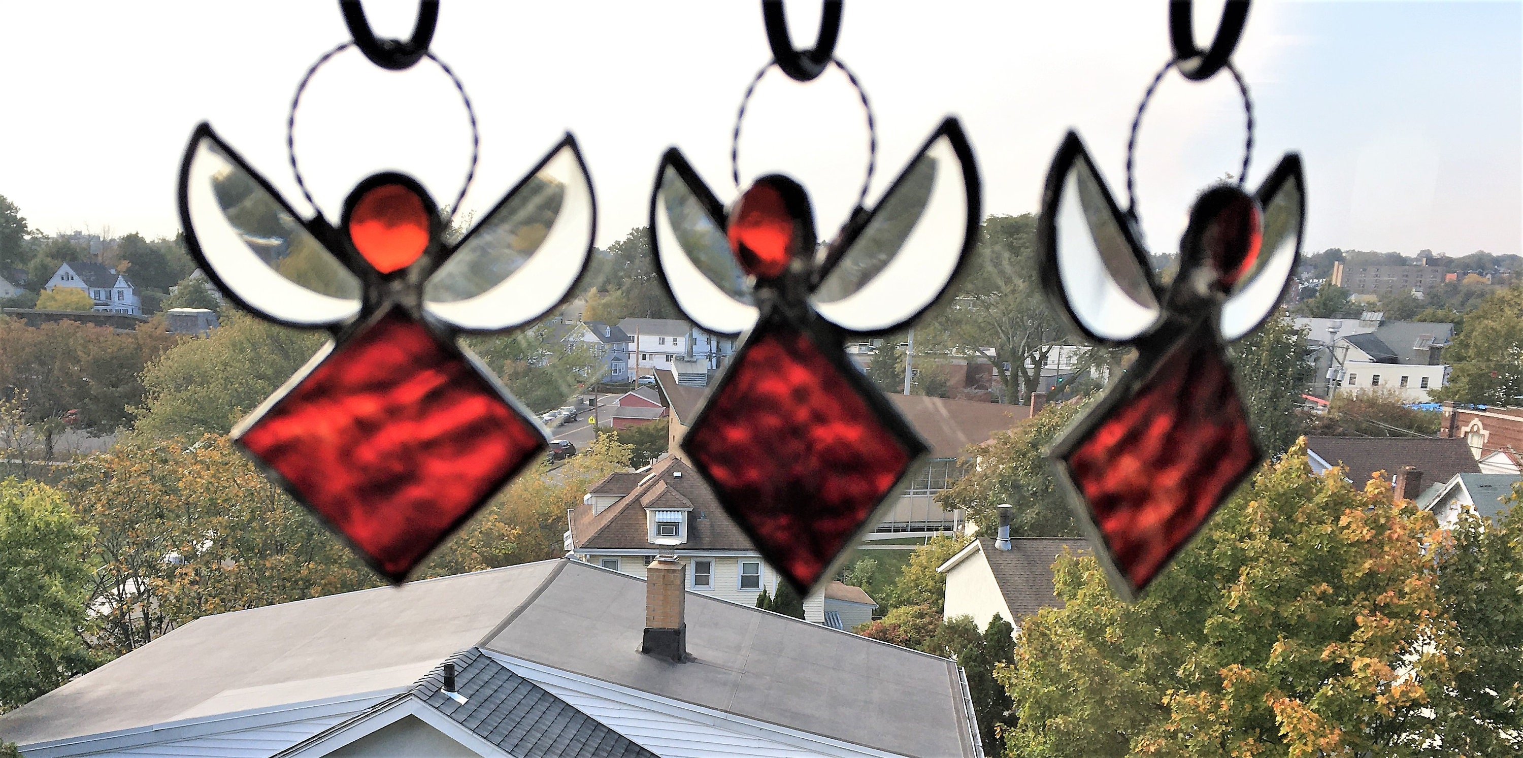 Stained Glass Angel Suncatcherbirthstone Angeljulyjuly | Etsy