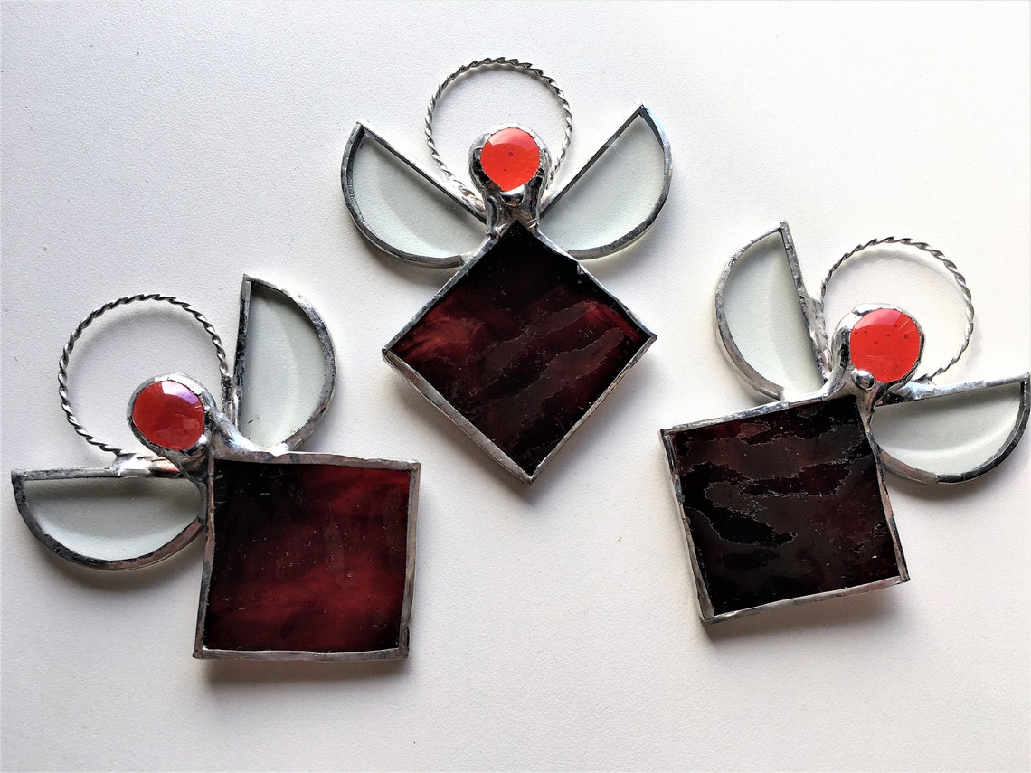 Stained Glass Angel Suncatcherbirthstone Angeljulyjuly - Etsy