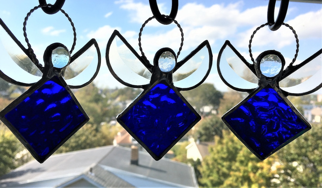 Stained Glass Angel Ornament|september Birthstone|angel Suncatcher ...