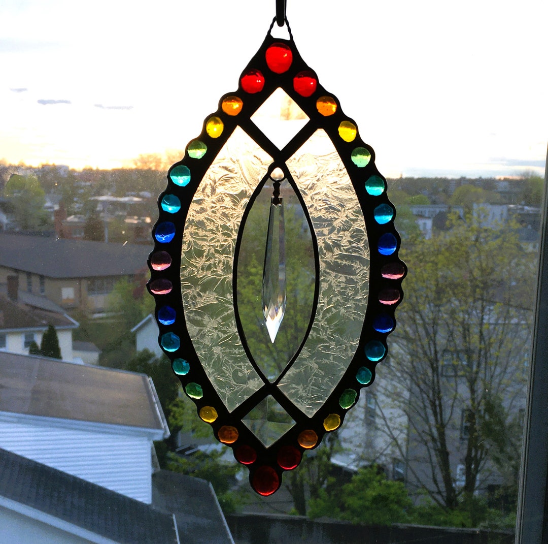 Stained Glass Rainbow Suncatcher, Gift for the Home, Cheerful Rainbow ...