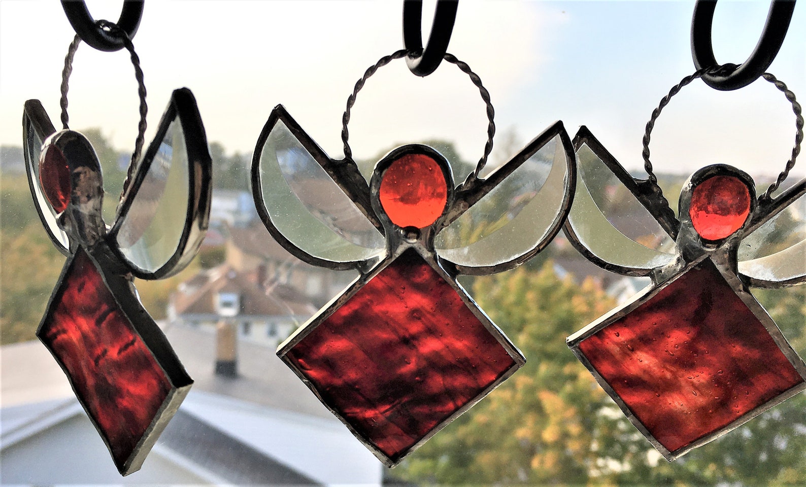 Stained Glass Angel Suncatcherbirthstone Angeljulyjuly - Etsy