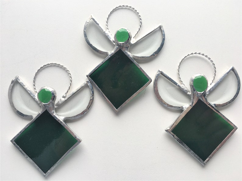 Stained Glass Angel Suncatcherbirthstone Angel Suncatchermay - Etsy