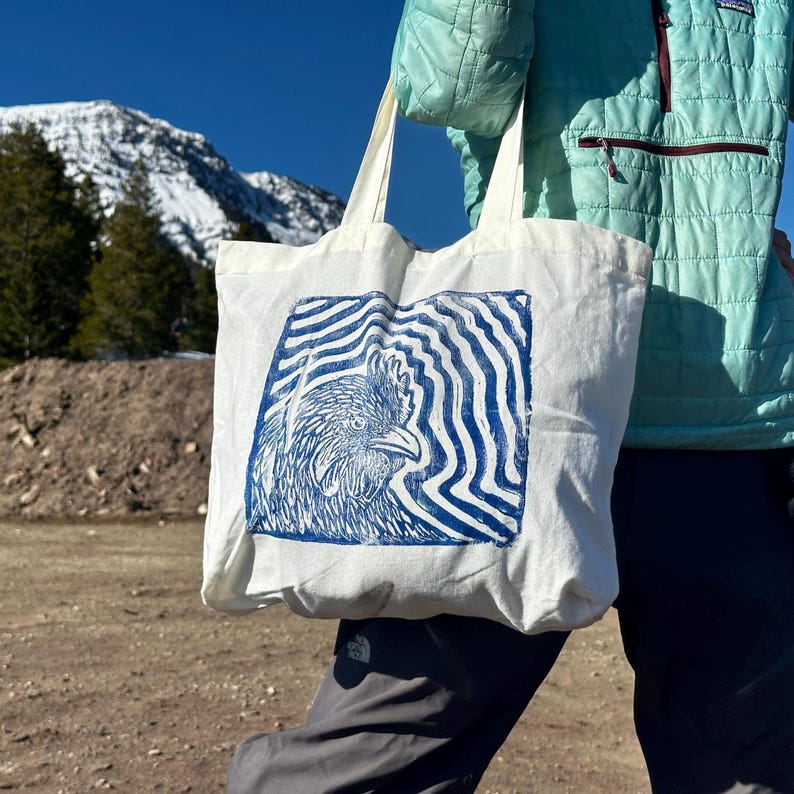 Reusable Grocery Bag Tote- "trippy Chicken" - Etsy