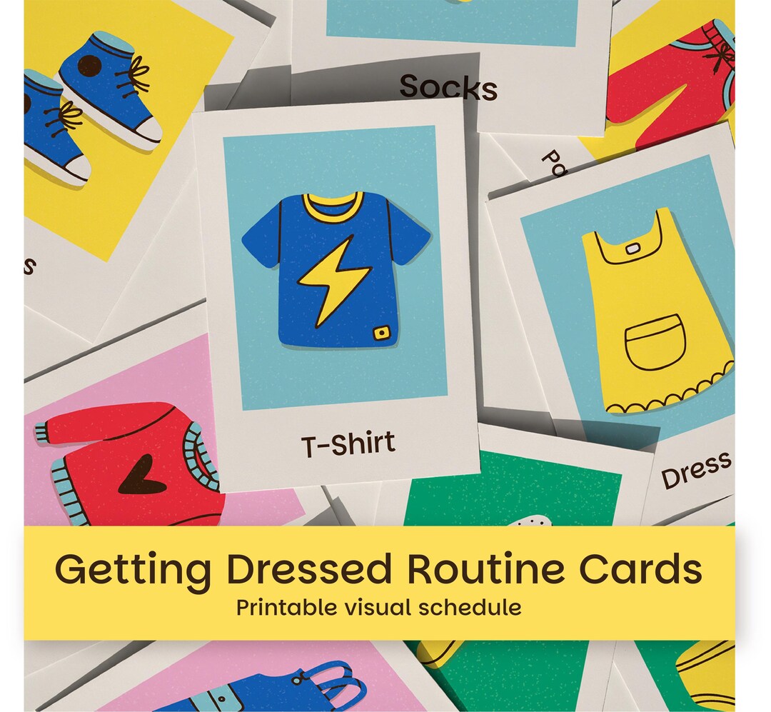 Getting Dressed Routine Cards Printable | Kids Morning Visual Schedule ...