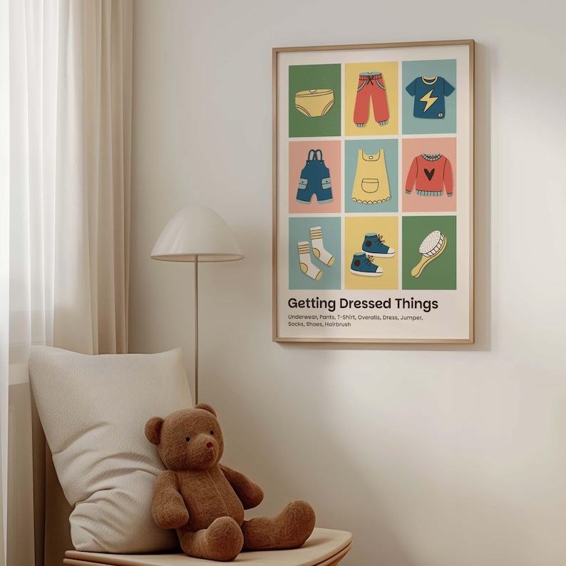 Getting Dressed Routine Poster | Kids Morning Chart | Clothing Visual ...