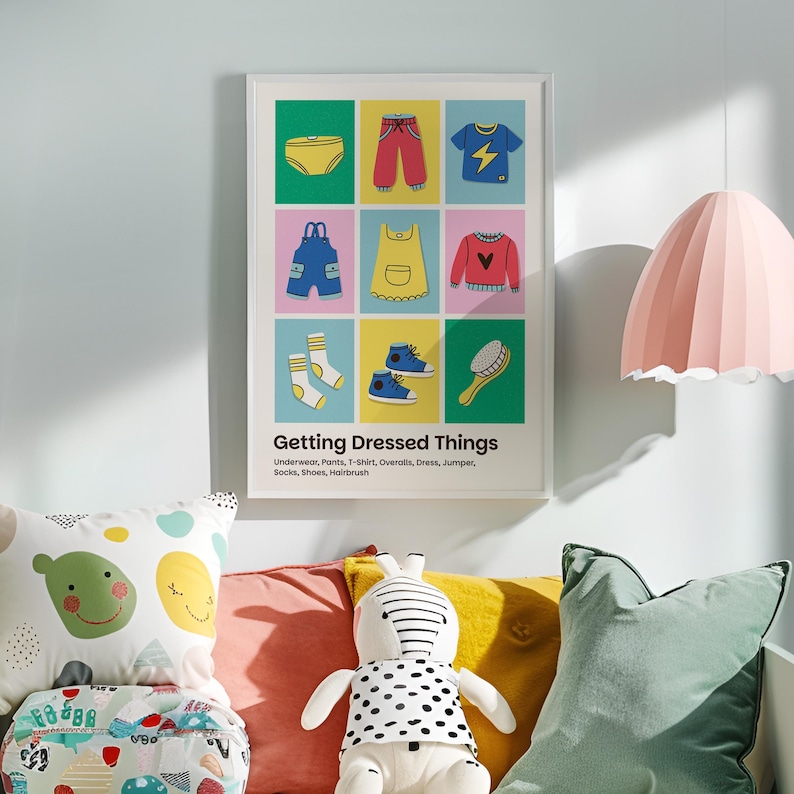 Getting Dressed Routine Poster | Kids Morning Chart | Clothing Visual ...