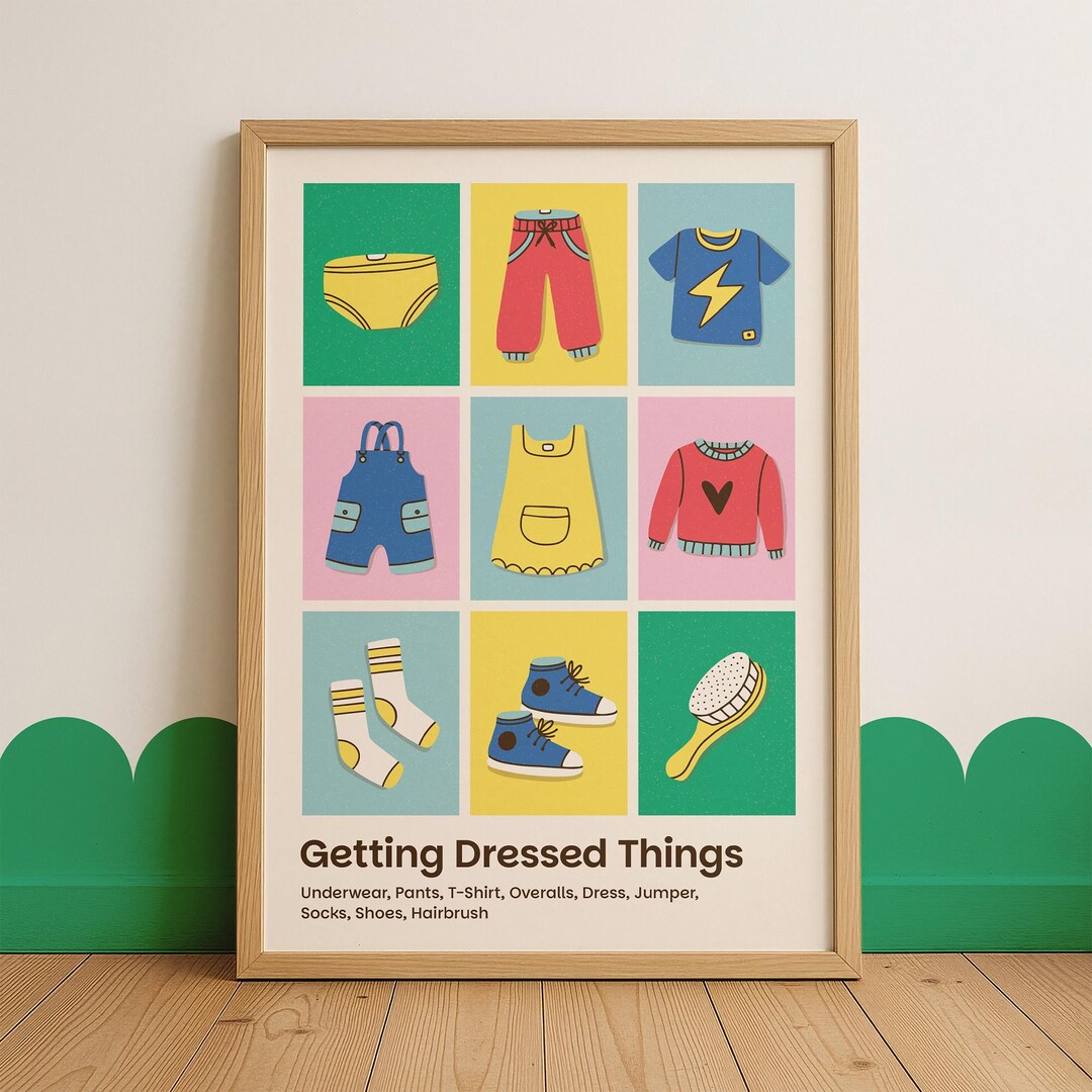 Getting Dressed Routine Poster | Kids Morning Chart | Clothing Visual ...