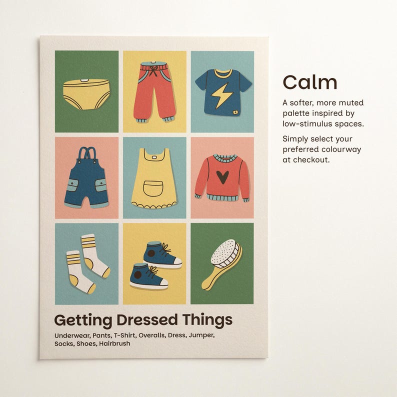 Getting Dressed Routine Poster | Kids Morning Chart | Clothing Visual ...
