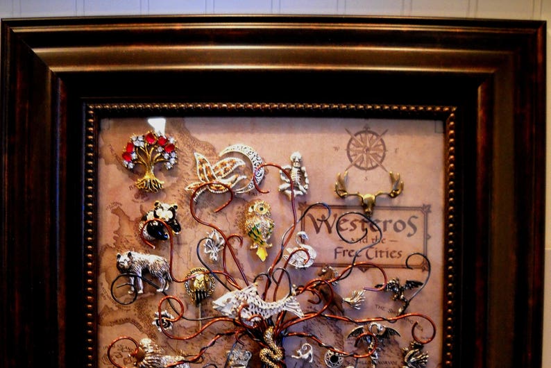 Game of Thrones Family Tree and Map OOAK Westeros and the - Etsy