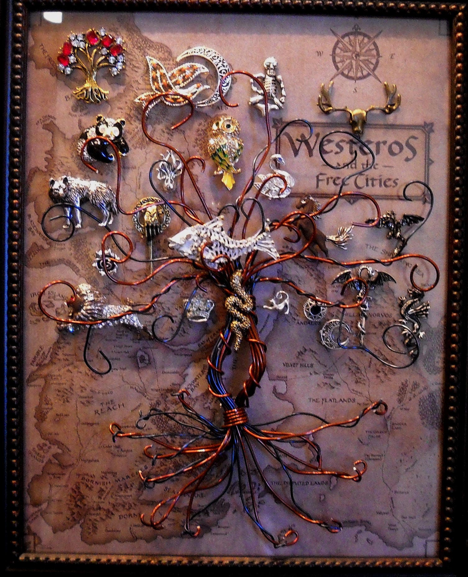Game of Thrones Family Tree and Map OOAK Westeros and the - Etsy