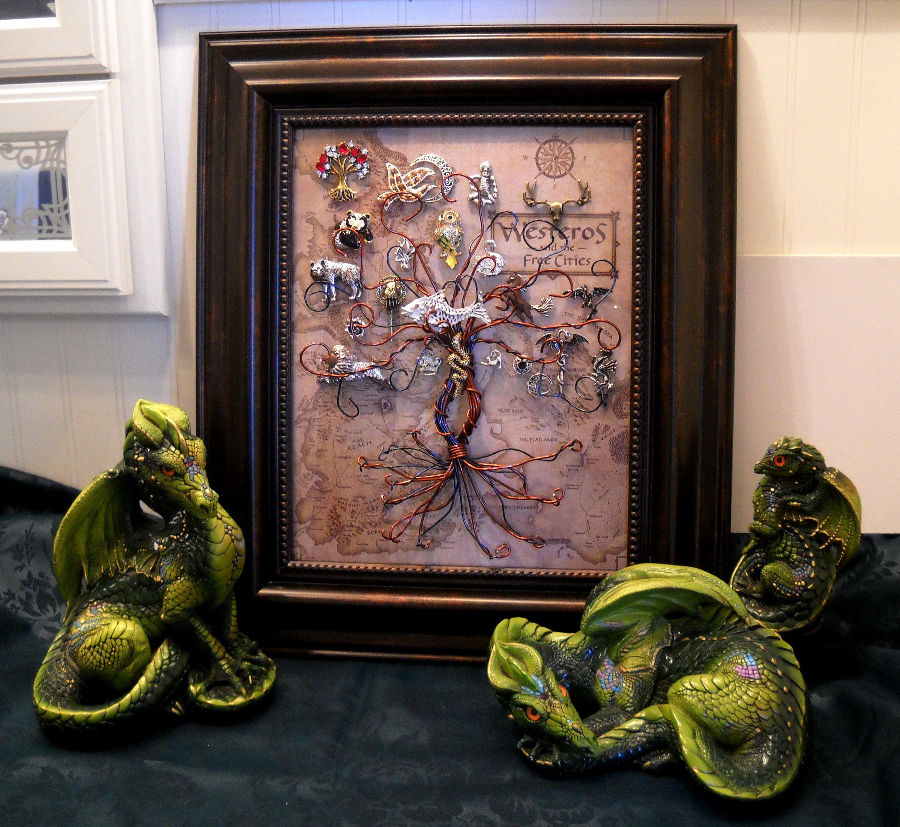 Game of Thrones Family Tree and Map OOAK Westeros and the - Etsy