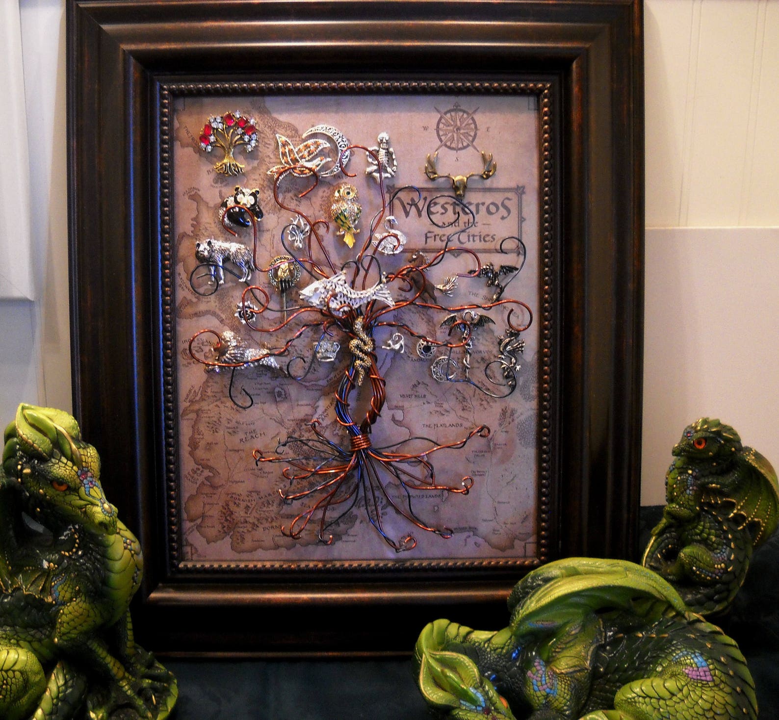 Game of Thrones Family Tree and Map OOAK Westeros and the - Etsy