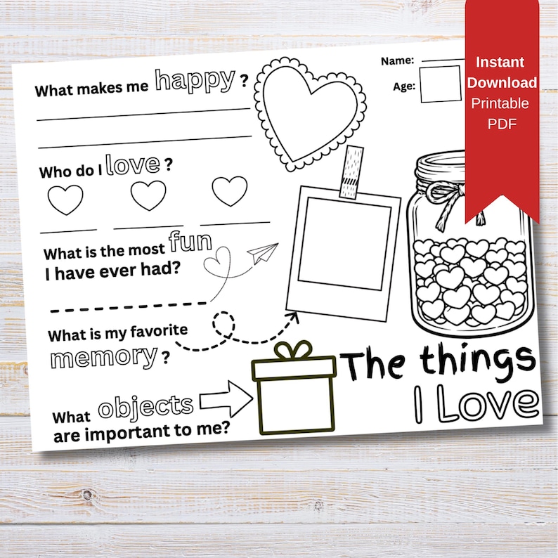 Valentine's Day Activity Sheet: Gratitude Coloring Page (PDF Pattern - Etsy
