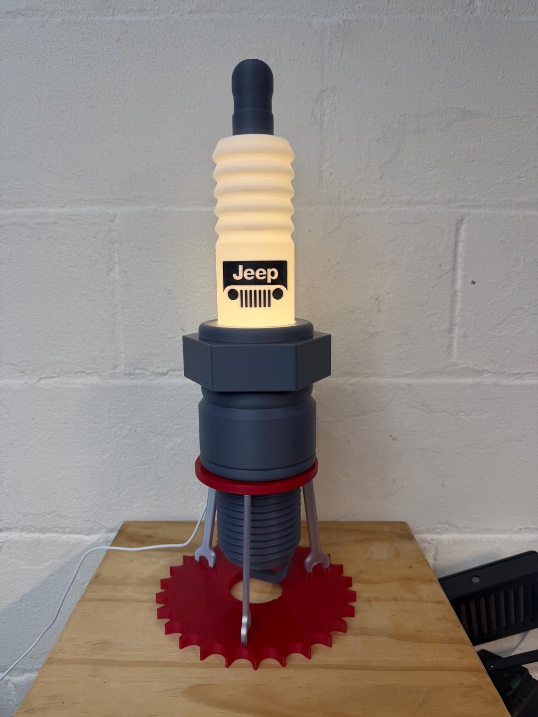 3D Printed Spark Plug Man Cave/shop Lamp- 100+ Designs Custom Logos ...