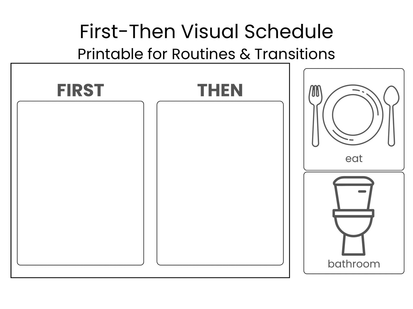 First Then Visual Schedule Printable, Autism Visual Support, First Then ...