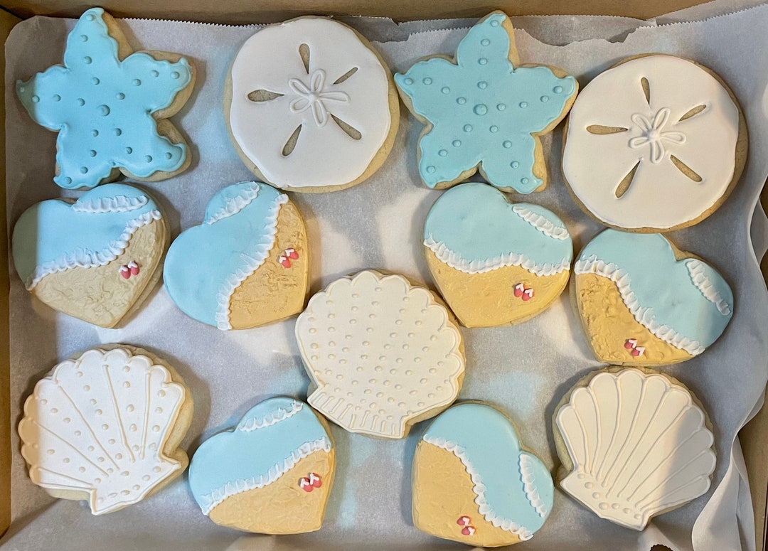 1 Dozen Beachy Theme Cookies - Etsy