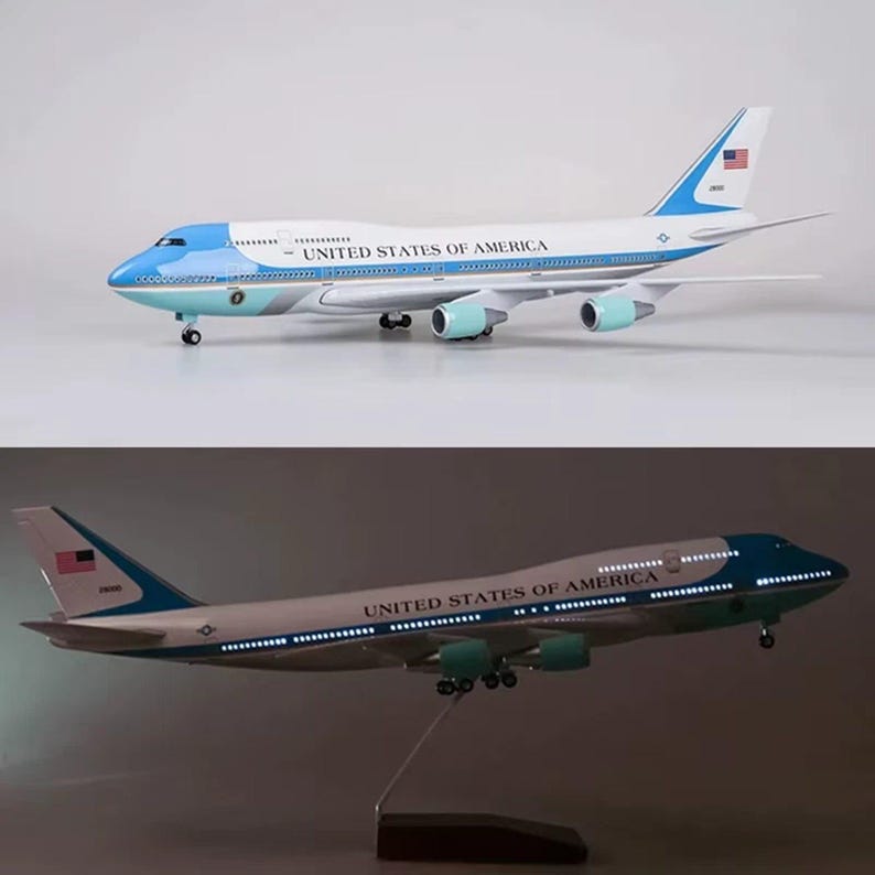 1:150 US Air Force One B747 Aircraft Model / LED Lights and Wheels ...