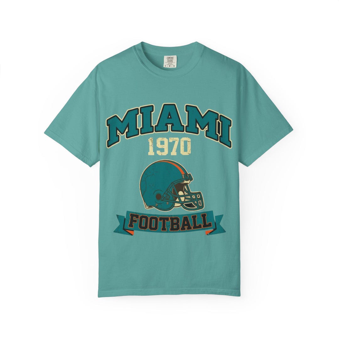 Miami 1970 Football Comfort Colors T-shirt | Vintage Helmet Design - Etsy