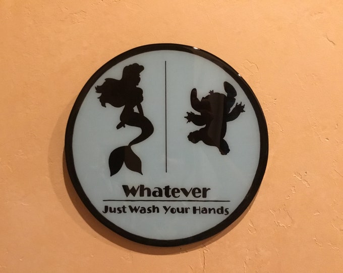 Inspired by Disney. Bathroom Sign whatever, Just Wash Your Hands - Etsy