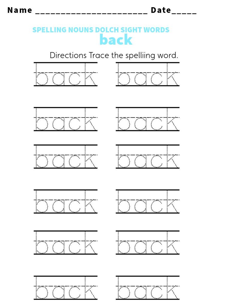 Dolch Sight Words Nouns - Etsy