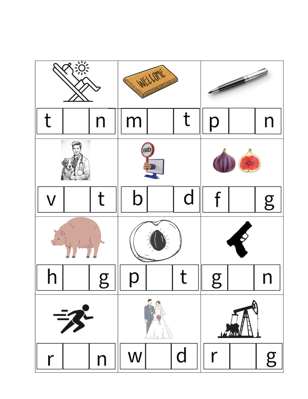 CVC Find the Missing Vowel File Folder Game Set 8 - Etsy