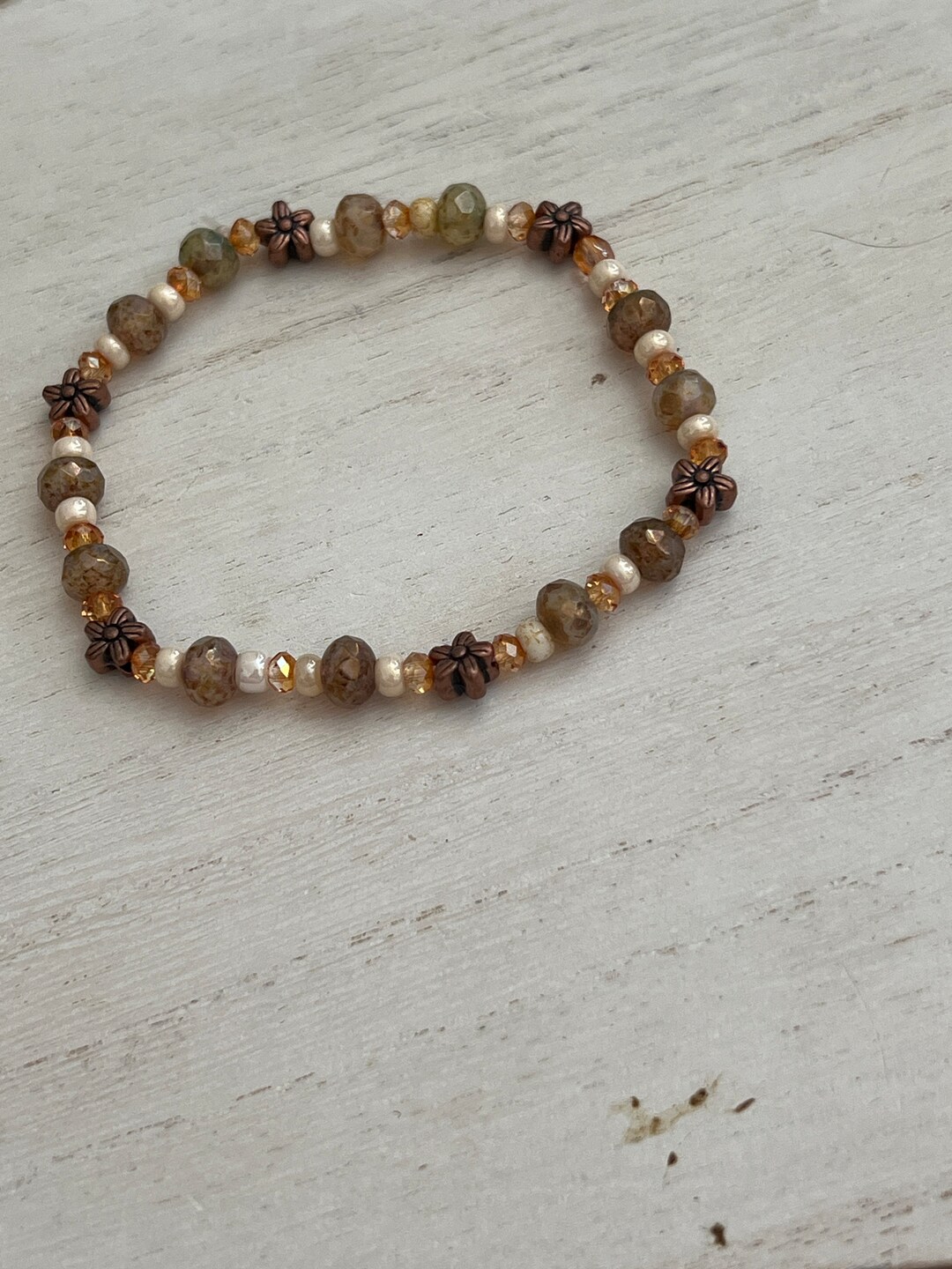 Copper Daisy Picasso Bracelet - Etsy