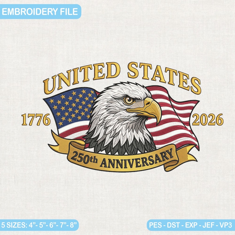 250th Anniversary Machine Embroidery Designs - Etsy