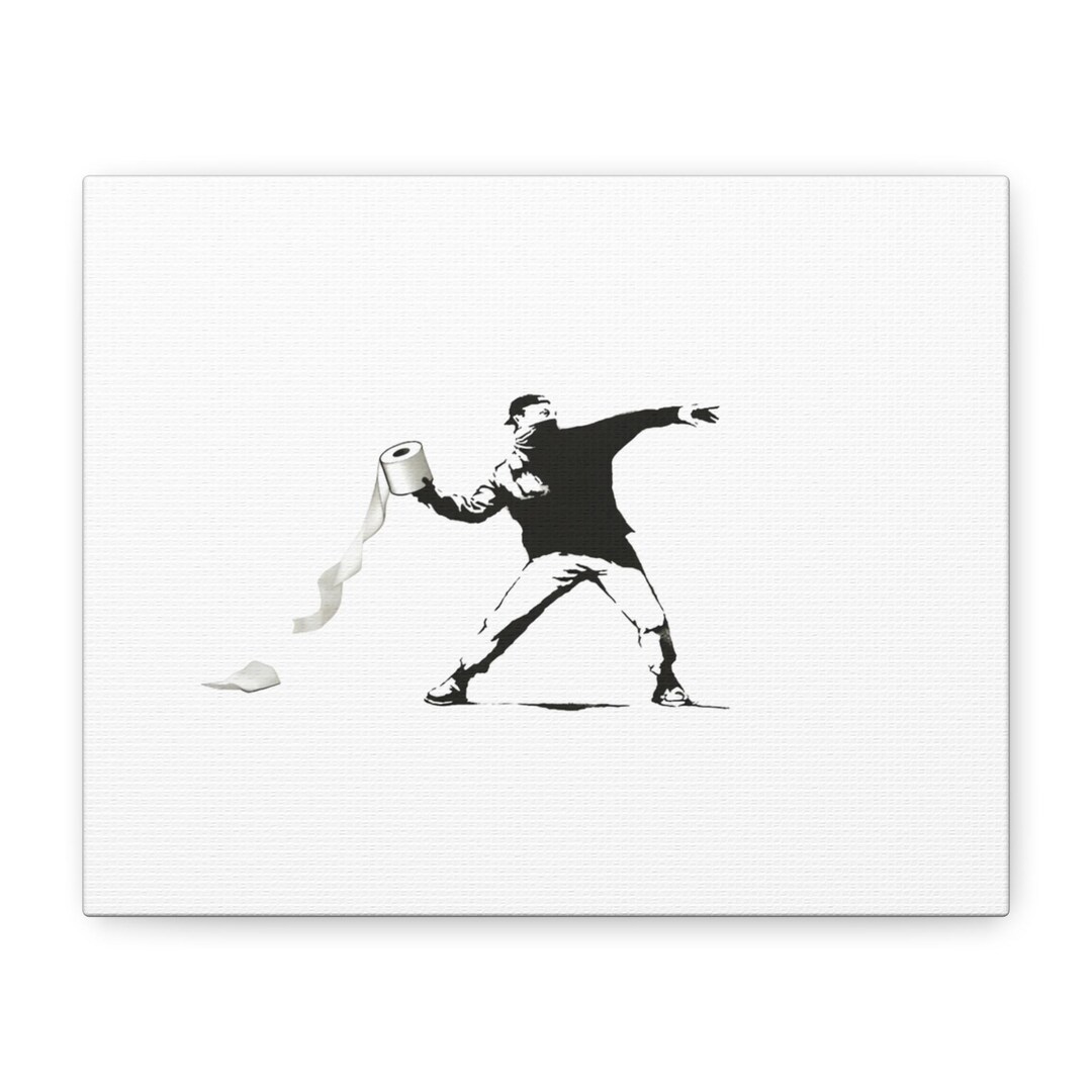 Toilet Paper Thrower Canvas | Matte Stretched Wall Art - Etsy