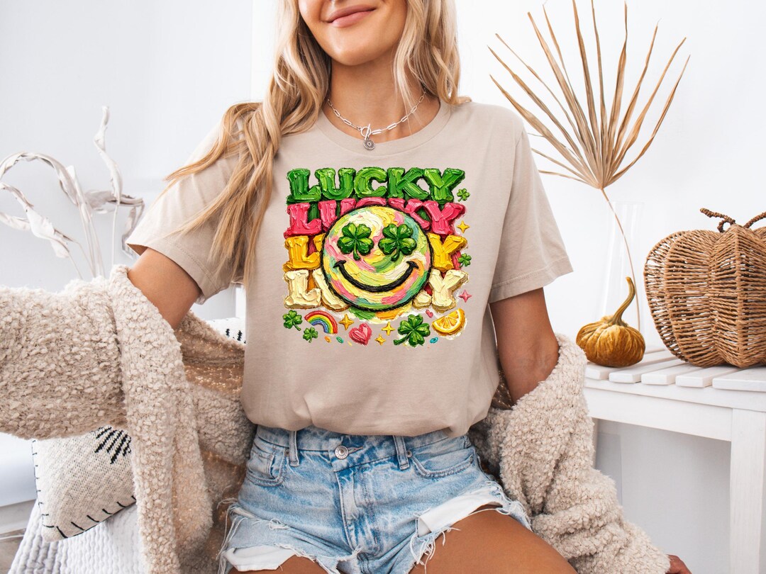 Lucky Smiley Face PNG, Retro Oil Paint Design, Lucky Charm PNG (digital ...