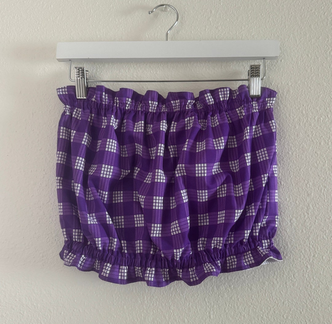 Strapless Palaka Print Tube Crop Top // Summer Top // Sample Sale ...