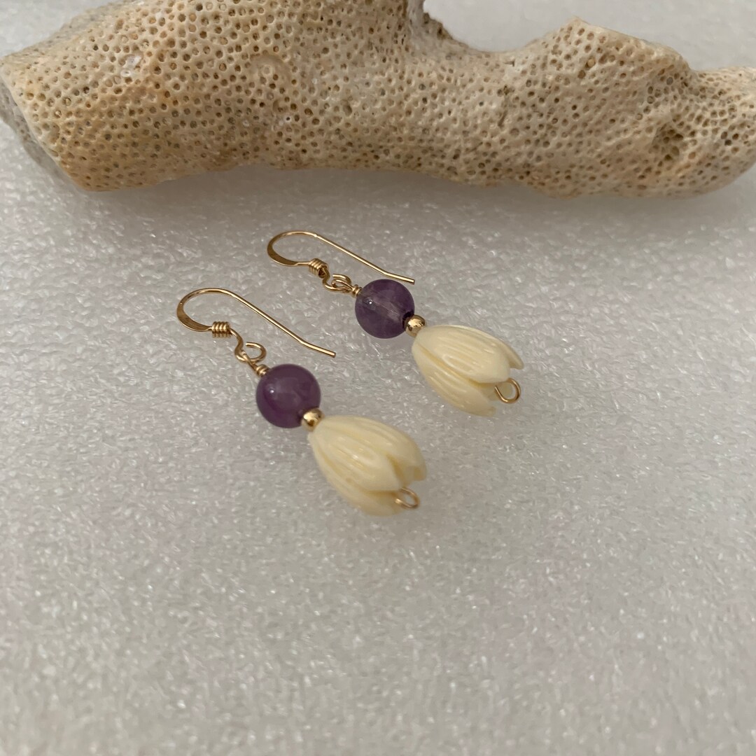 Pikake Collection - Simple Single Earrings - Amethyst (#2346) - Etsy