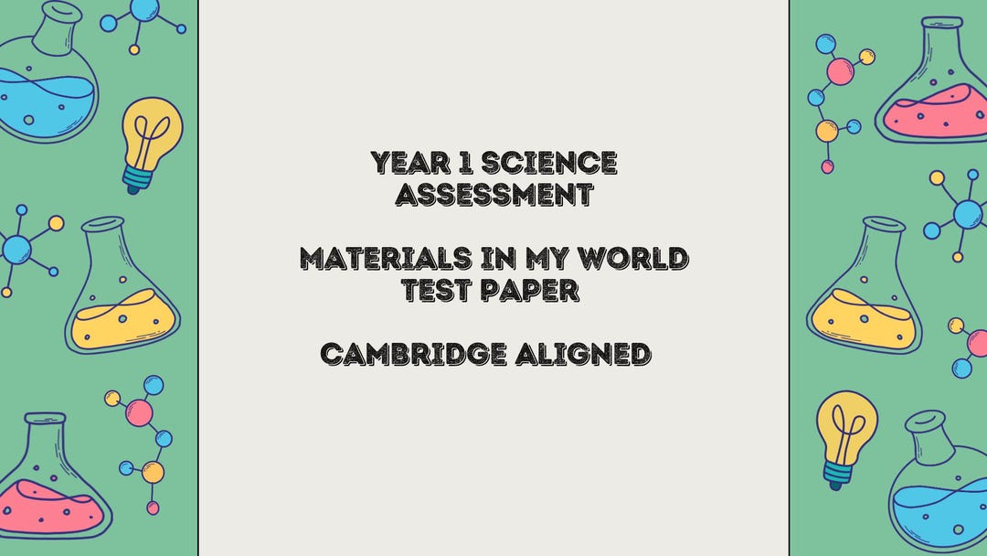 Year 1 Science Assessment | Materials in My World Test Paper ...