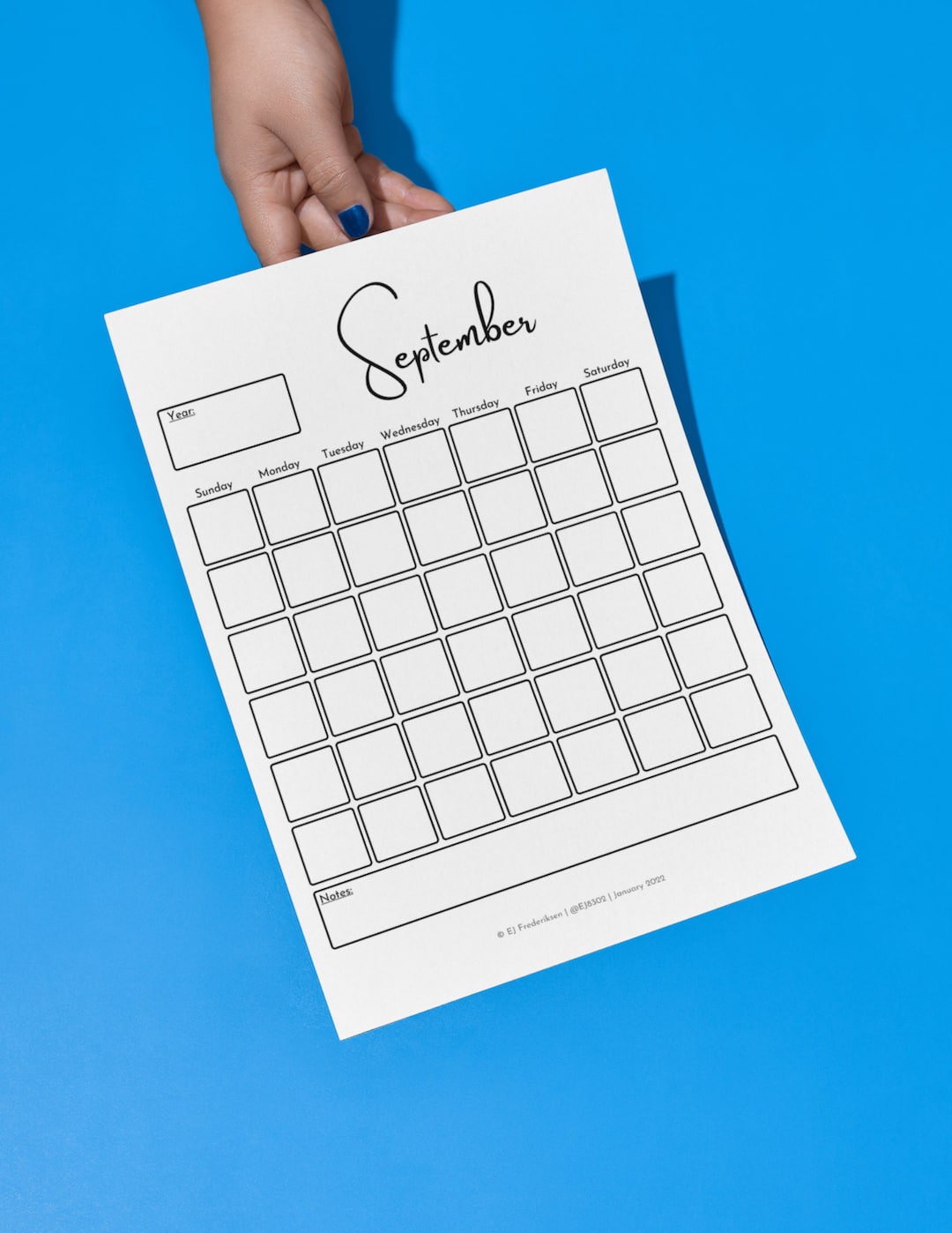 12 Month Calendar Sheets, Portrait, Individual Pages, Easy to Read ...