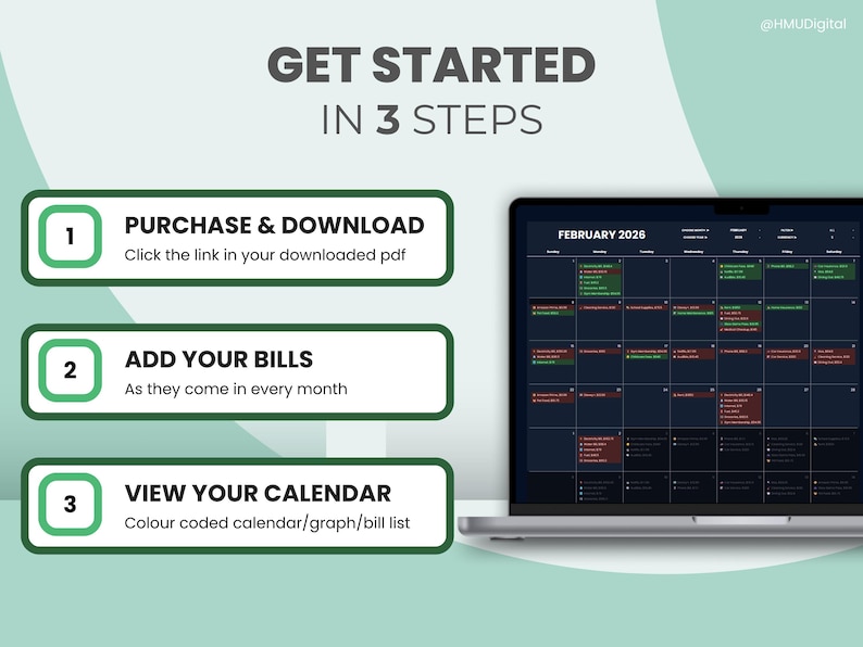 Bill Tracker Calendar | Spreadsheet Google Sheets Bill Calendar ...