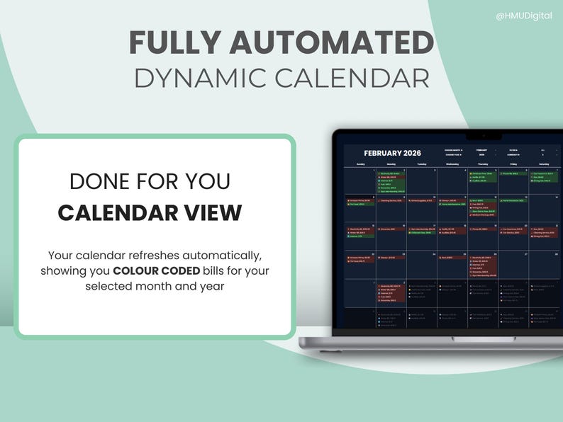 Bill Tracker Calendar | Spreadsheet Google Sheets Bill Calendar ...