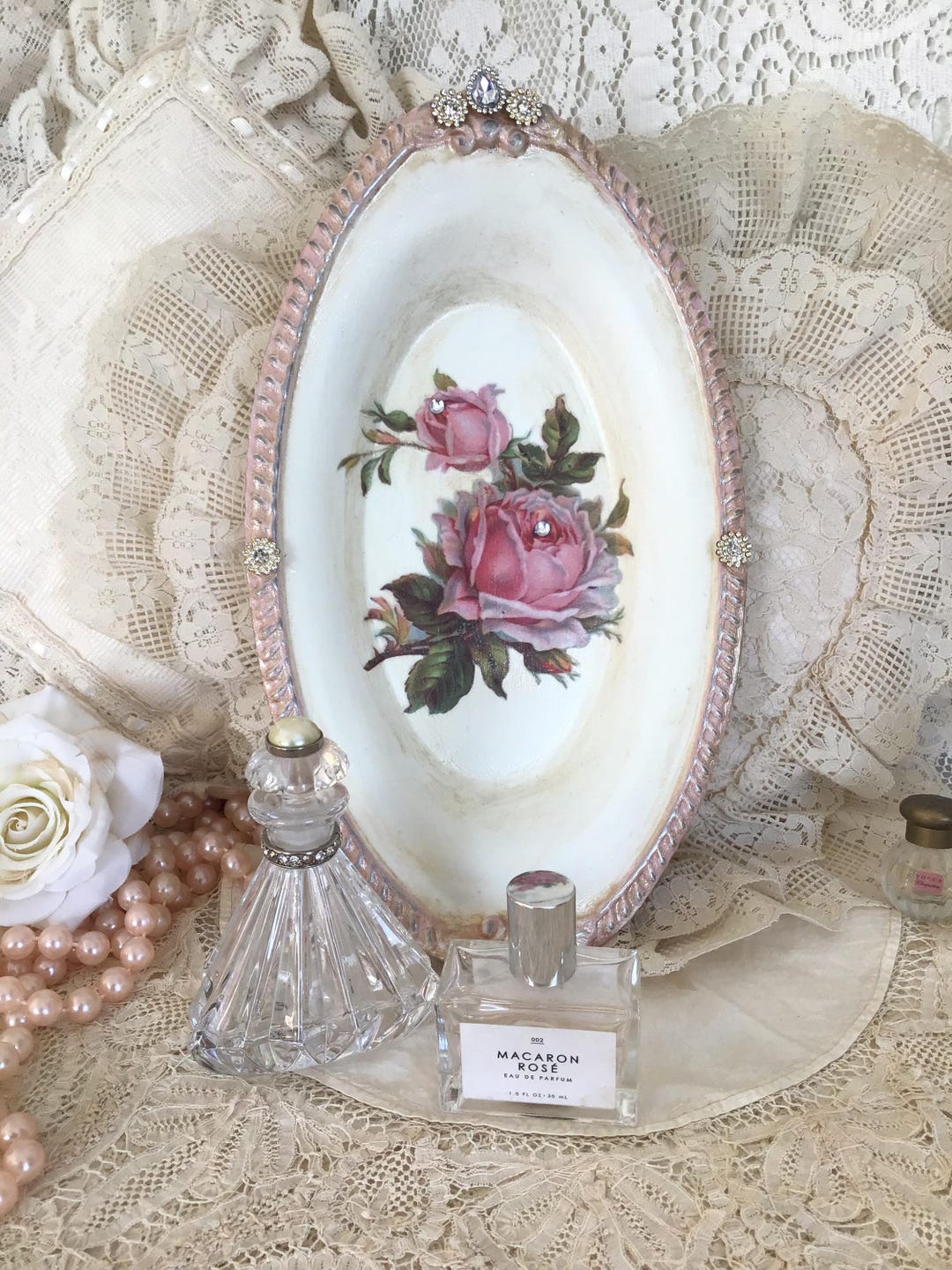 Shabby Pink Vanity Tray, Dresser Tray, Perfume Tray, Display Tray ...