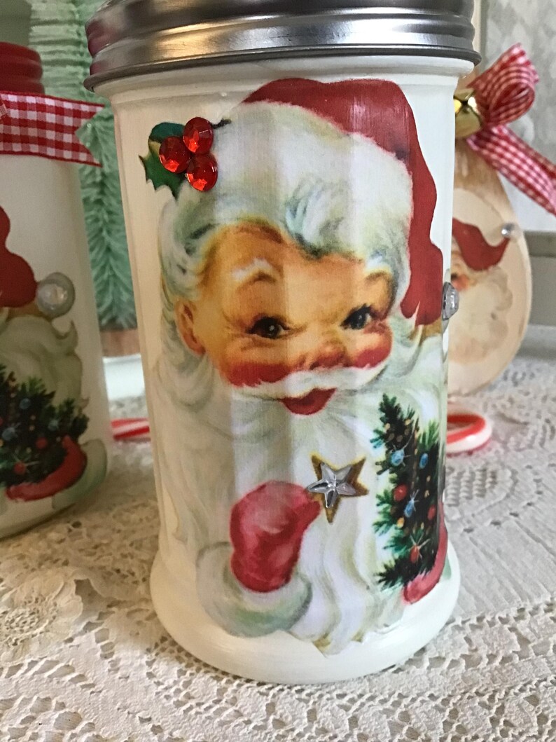 Vintage Christmas Santa Sugar Jar: Retro Kitsch Kitchen Decor - Etsy
