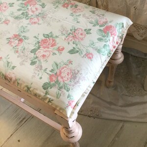 Shabby Pink Bench Floral Vanity Bench Vintage Piano Bench - Etsy