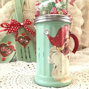 Vintage Black Santa Claus, RED Sugar Jar, Christmas Kitchen Decor ...